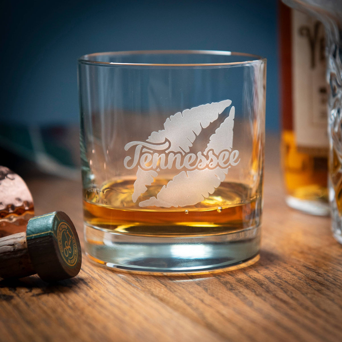 Tennessee Whiskey Glass - Lips Kiss Design - Deep Etched Rocks Glass G ...