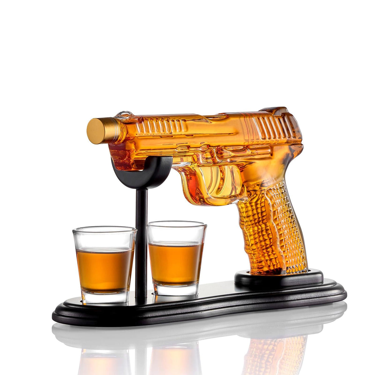 Gun Whiskey Decanter Set – Glass Decanter with Shot Glasses & Gift Box ...