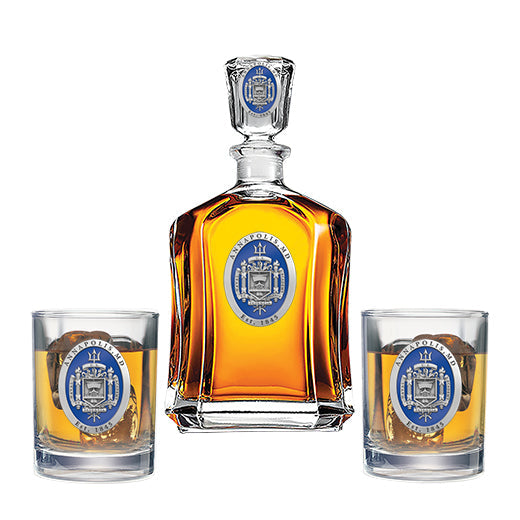 United States Naval Academy Crest Capitol Decanter Set | USNA Whiskey ...