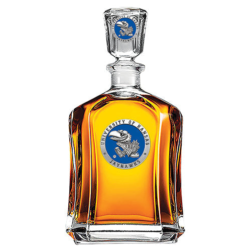 University of Kansas Capitol Decanter 24oz with Pewter Jayhawk Logo ...