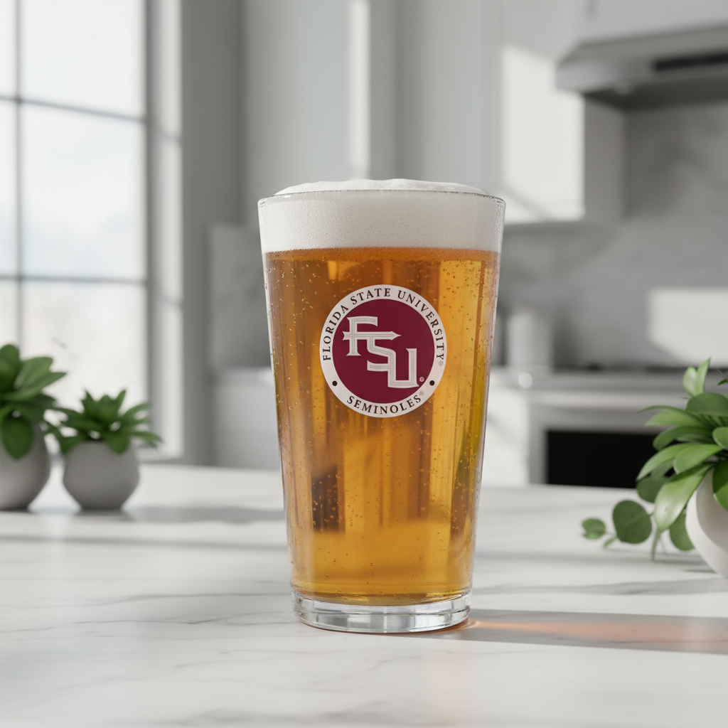 Florida State University FSU Logo Pint Glass – MB Brands Inc