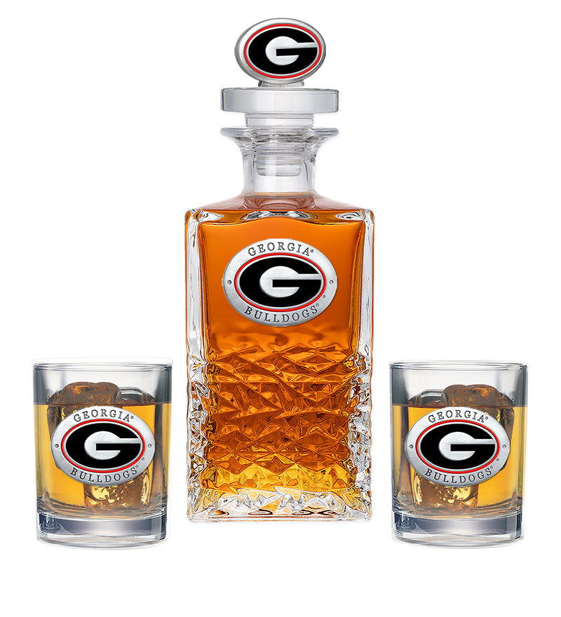 University of Georgia Heritage Decanter with 3D Top & 2 Glasses – MB ...