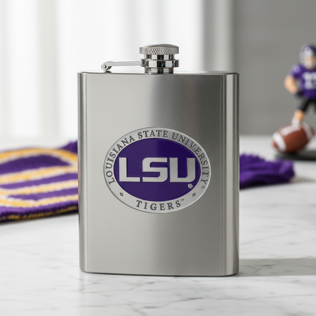 Louisiana State University Stainless Steel Flask - 8oz – MB Brands Inc
