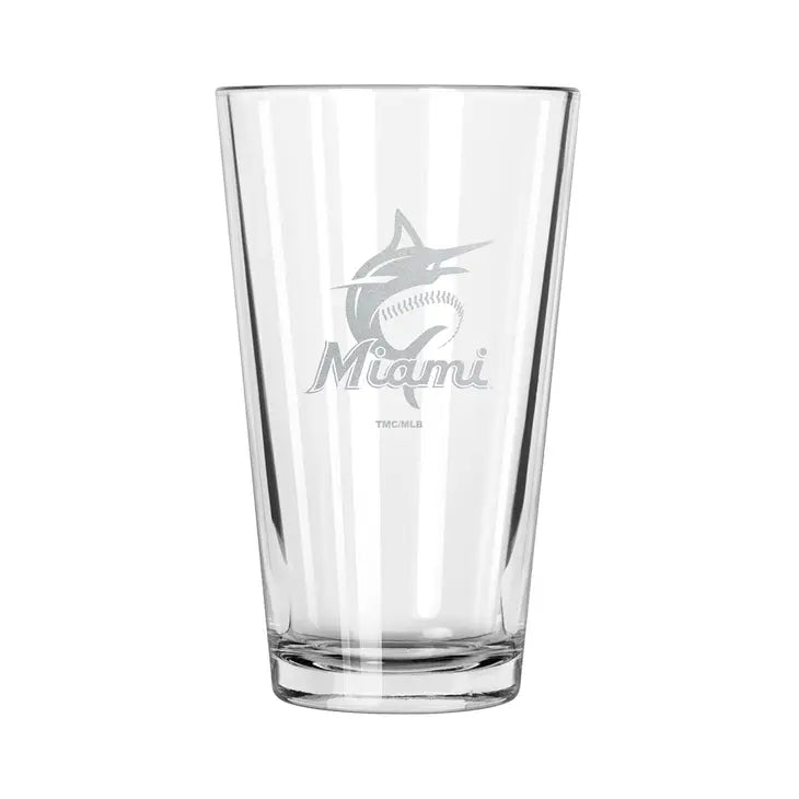 Miami Marlins Etch Pint Glass - Official MLB Merchandise – MB Brands Inc