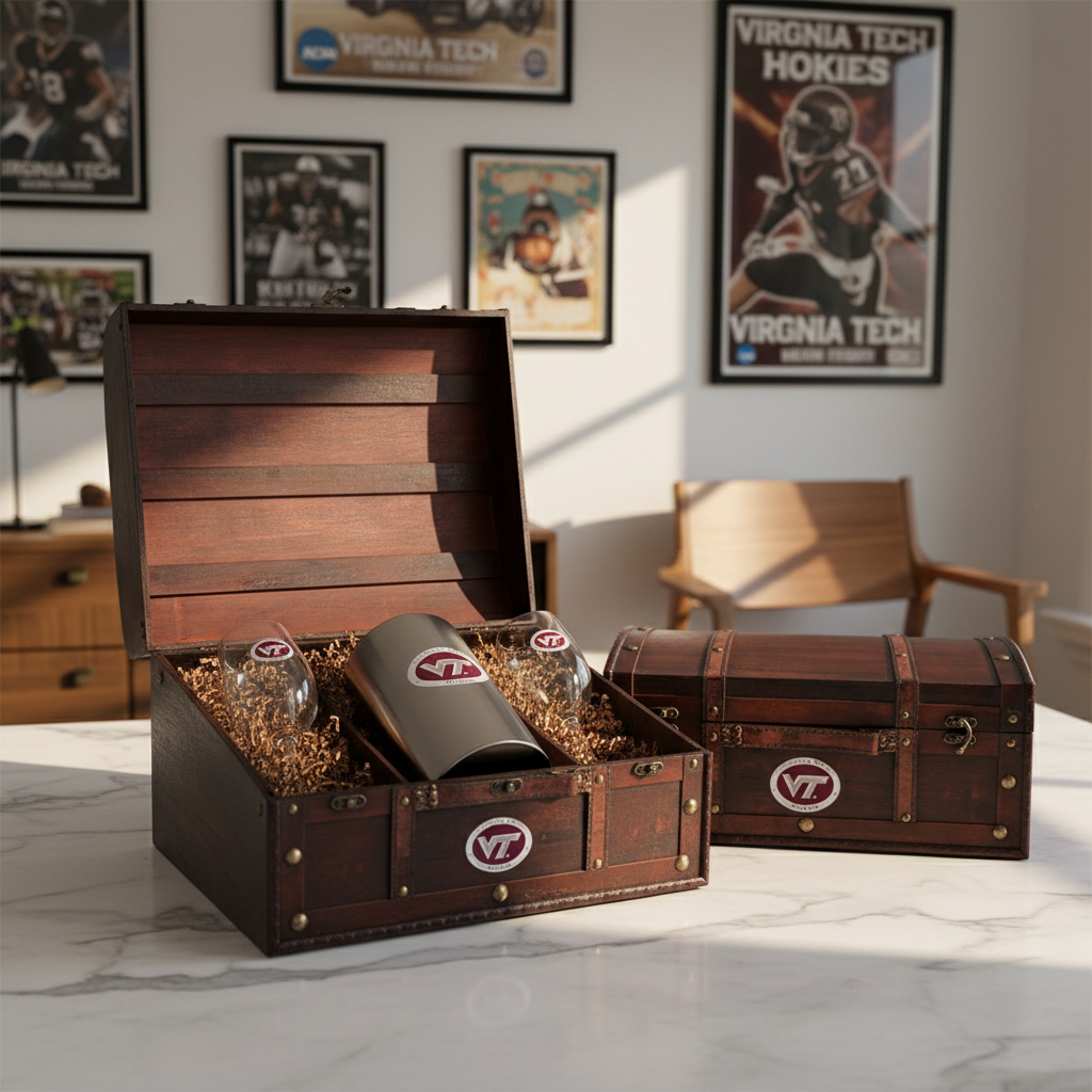 Virginia Tech University VT Logo Wine Chest Set – MB Brands Inc