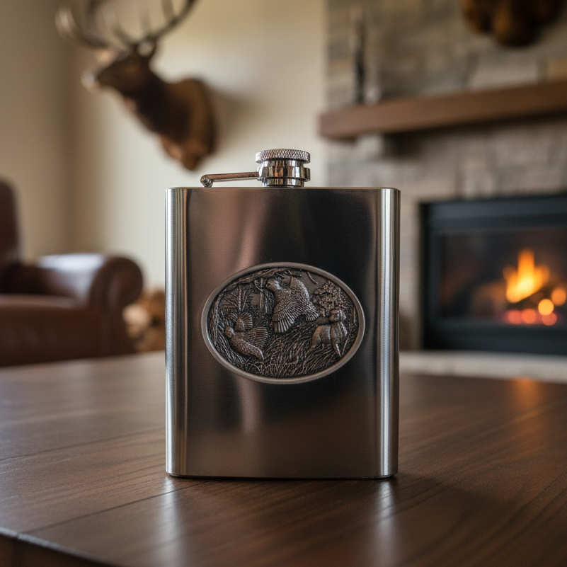 Bobwhite Quail 8oz Stainless Steel Flask - Fine Pewter Upland Bird Cas ...
