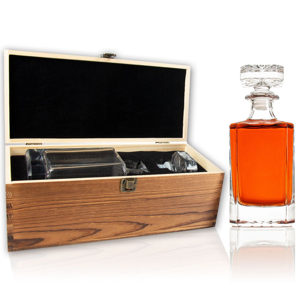 Custom Wood Box With Classic Decanter - Add Your Logo Here - Add Your ...